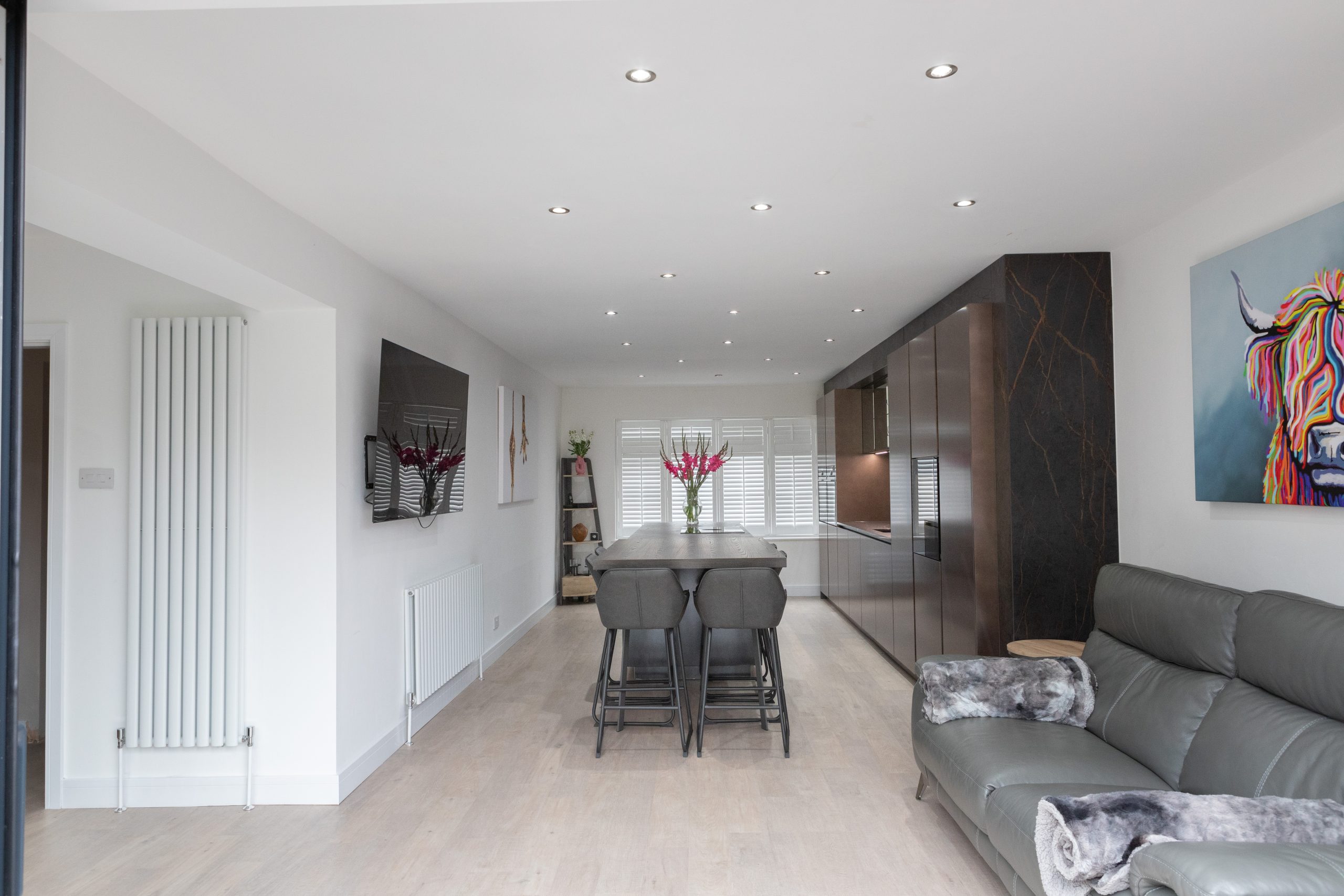 Handleless Carbon Steel & Copper Kitchen With Dekton Laurent Worktops ...
